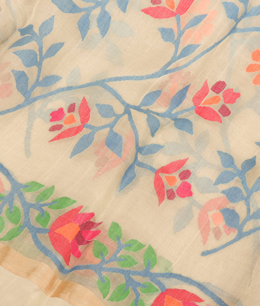 Buy White Muslin Saree RF13343