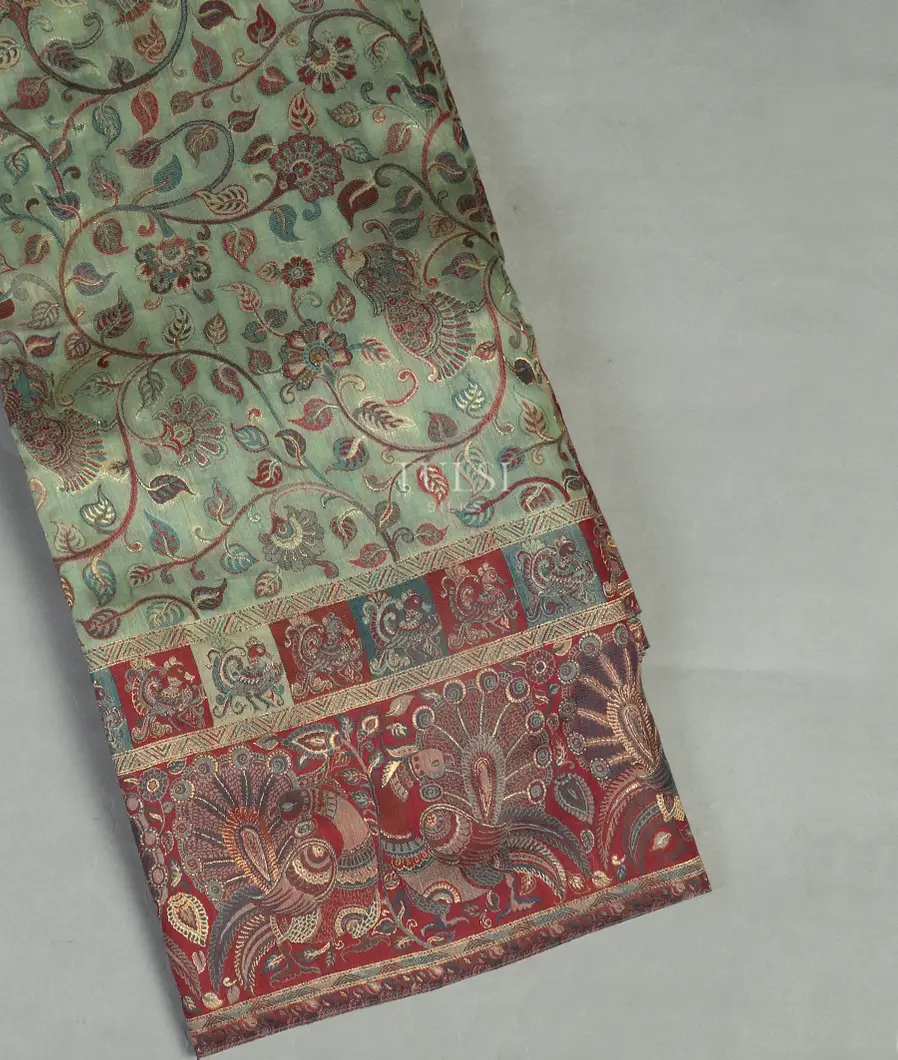 Buy Green Kashmir Kani Silk Saree T450123