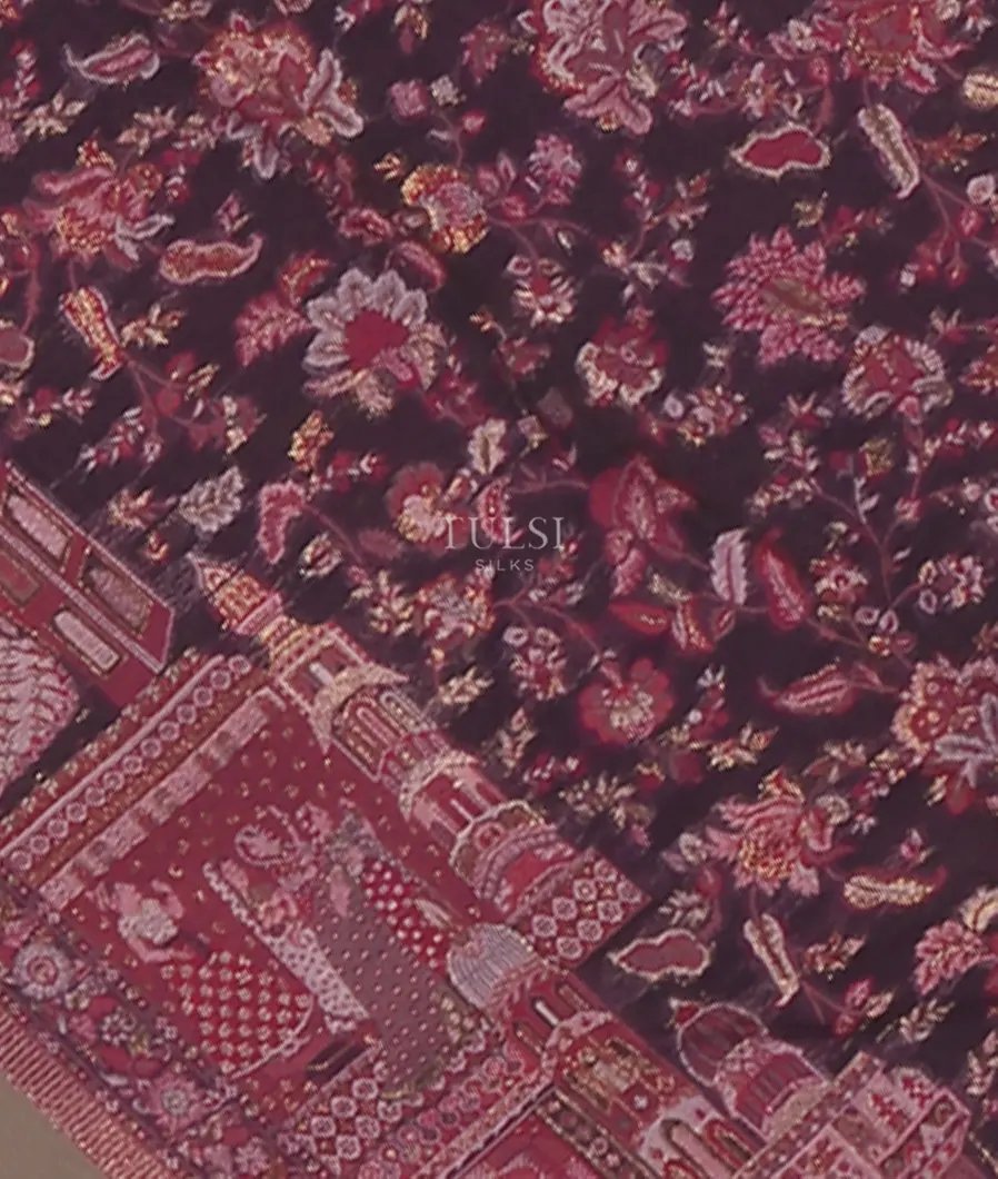 Buy Purple Kashmir Kani Silk Dupatta T556529