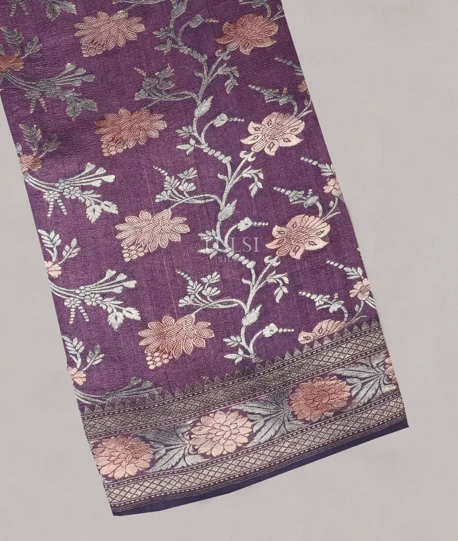 Buy Purple Banaras Tussar Georgette Saree T564275