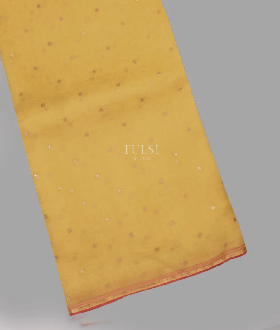 Buy Yellow Woven Organza Saree T622083