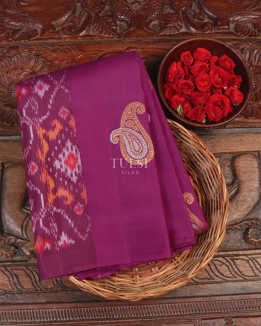 Buy Purple Kanjivaram Silk Saree T651617