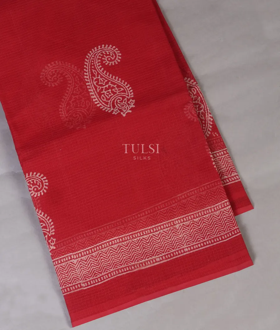 Buy Red Kota Cotton Saree T676429