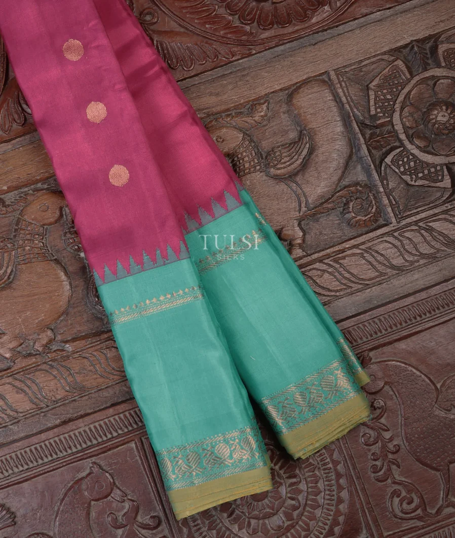 Buy Reddish Pink Gadwal Silk Saree T675645