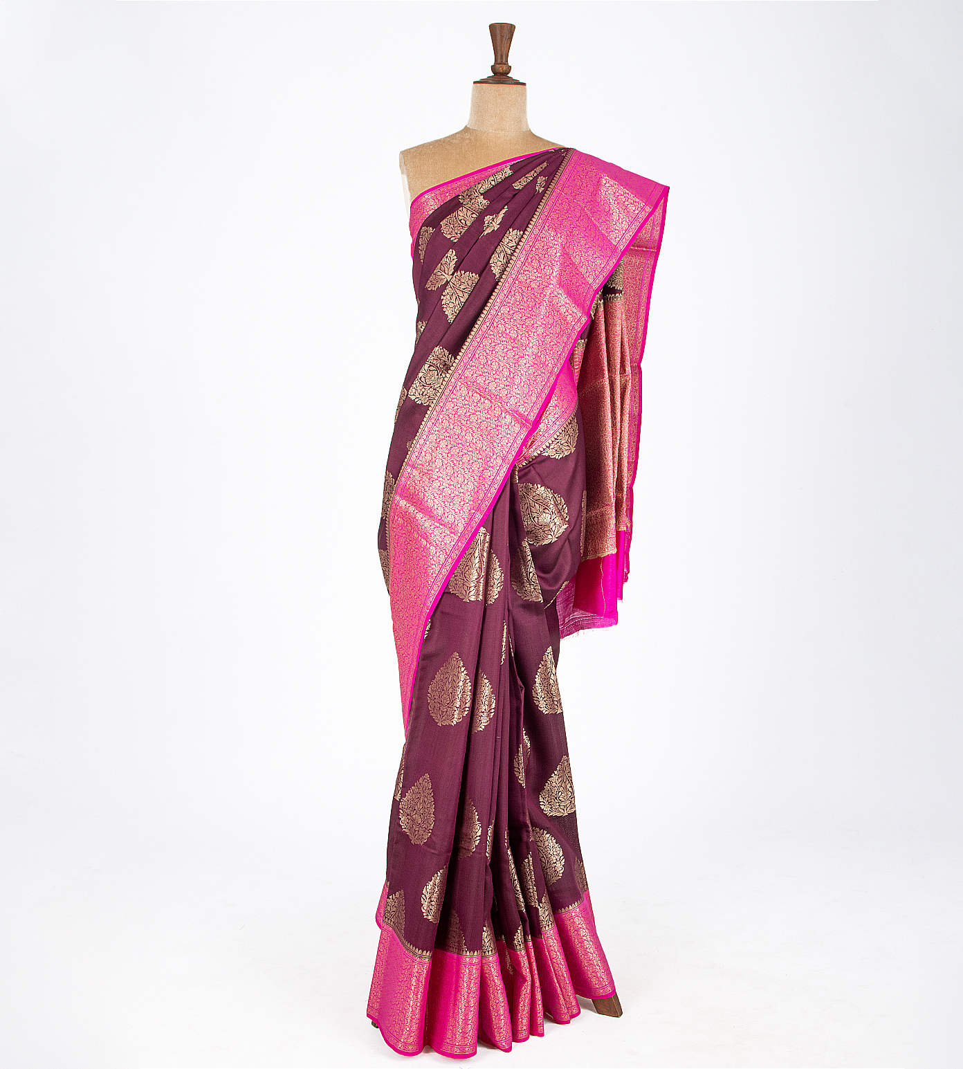 Dark Pink Chaniya Silk Saree
