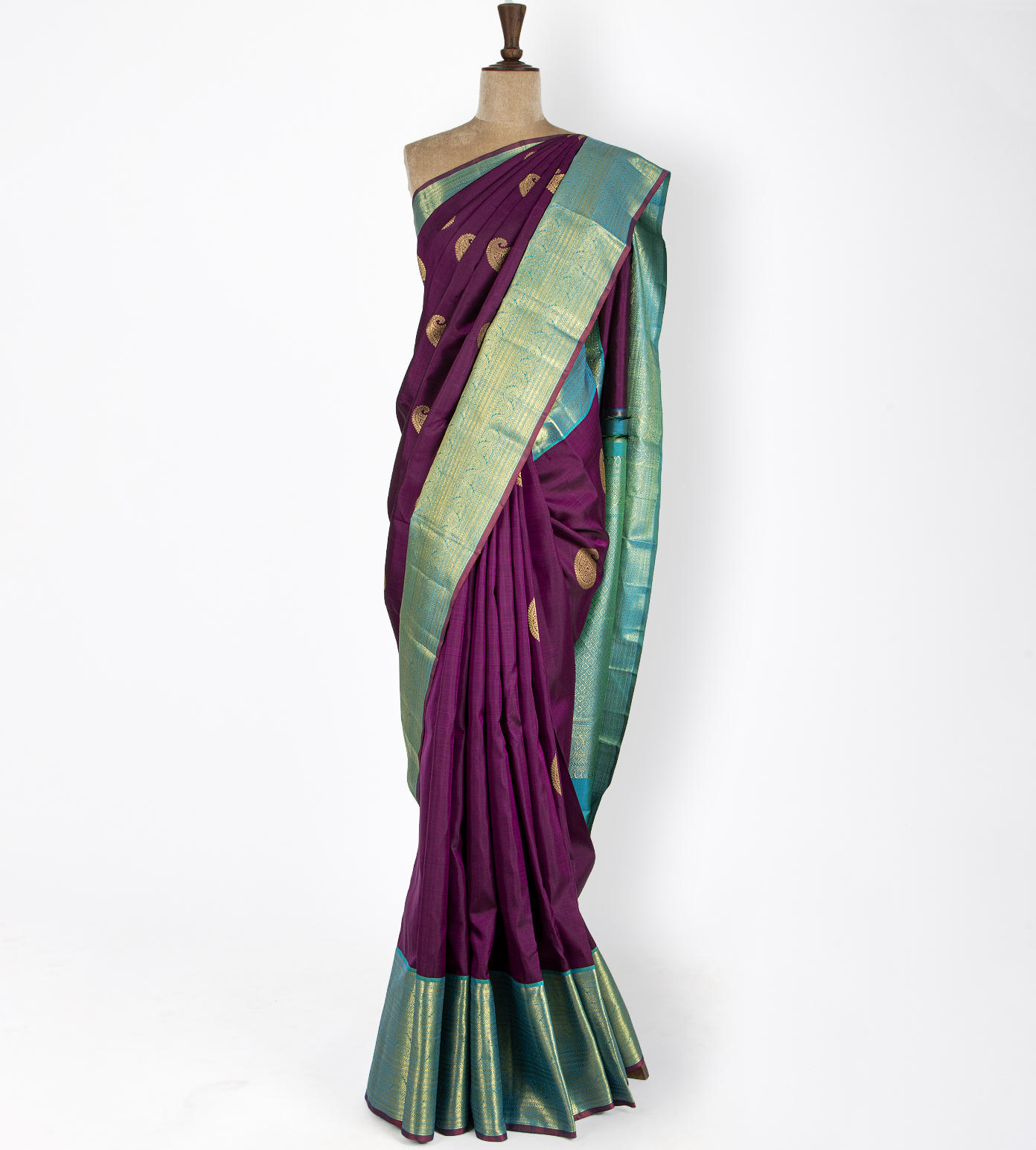 Dark Pink Kanchipuram Silk Saree