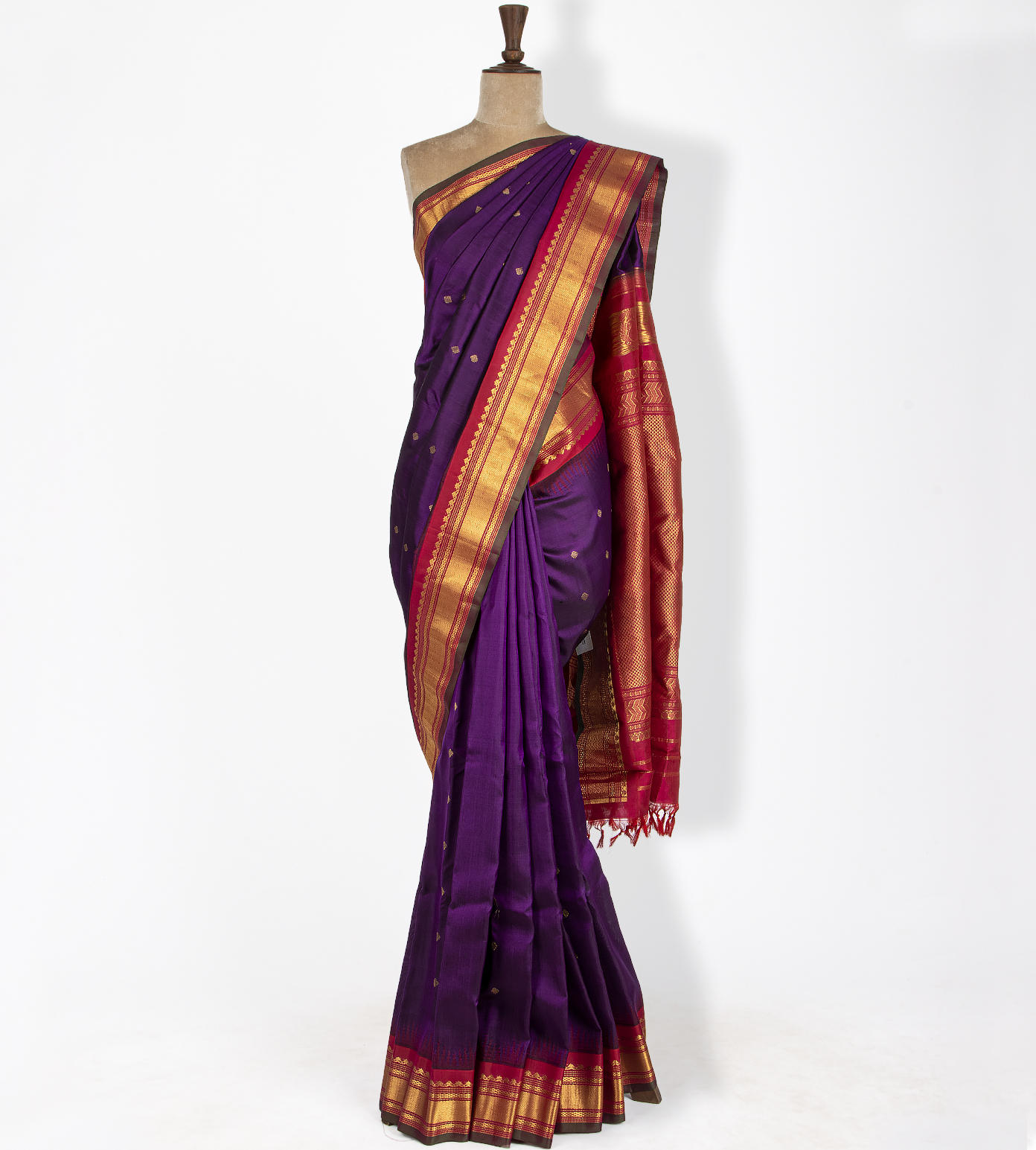 Purple Gadwal Silk Saree