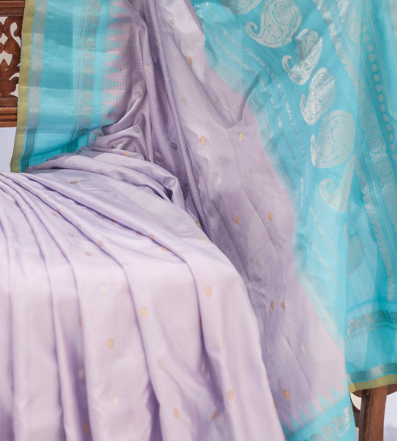 Lavender Gadwal Silk Saree