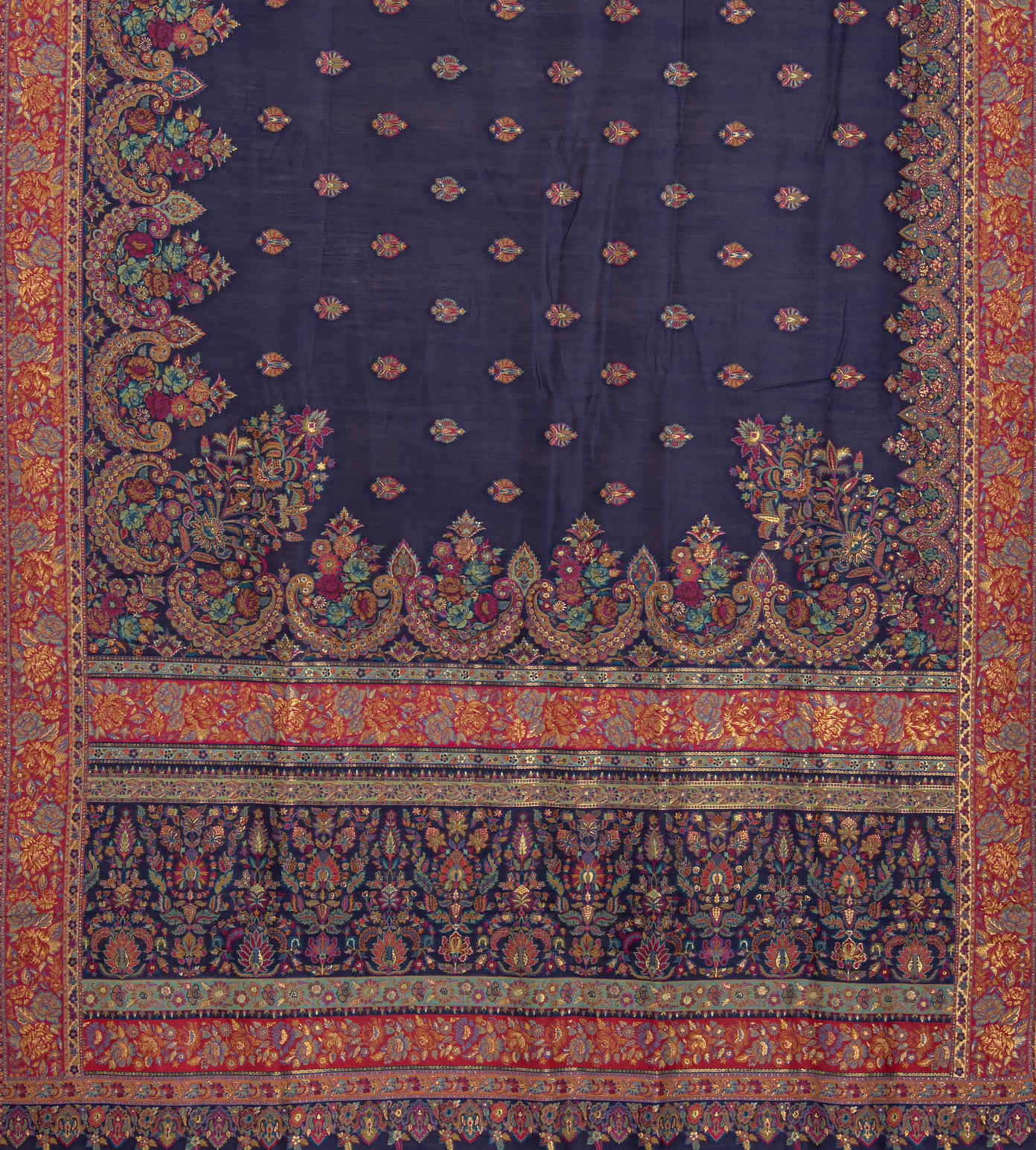 Deep Blue Kani Silk Saree