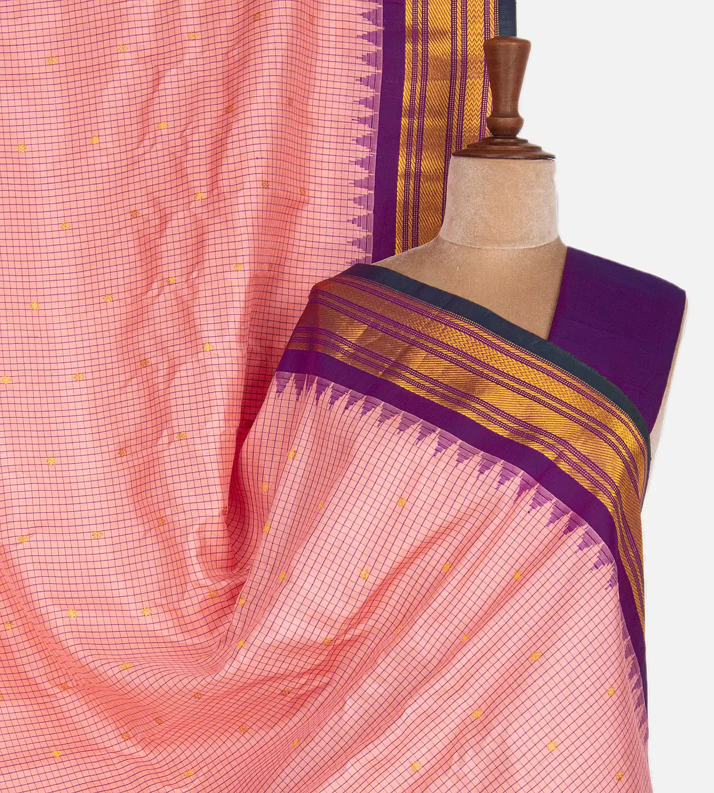 Light Pink Gadwal Silk Saree