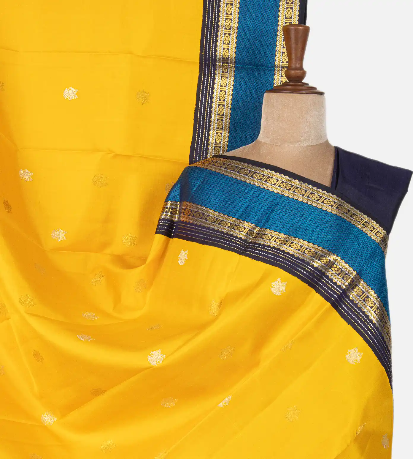 Yellow Kanchipuram Silk Saree