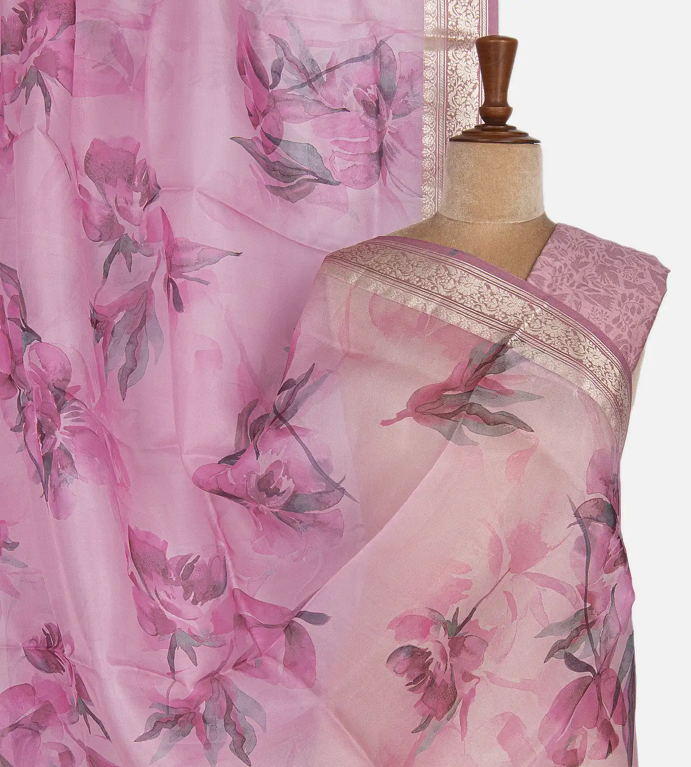 Buy Pink Organza Saree
