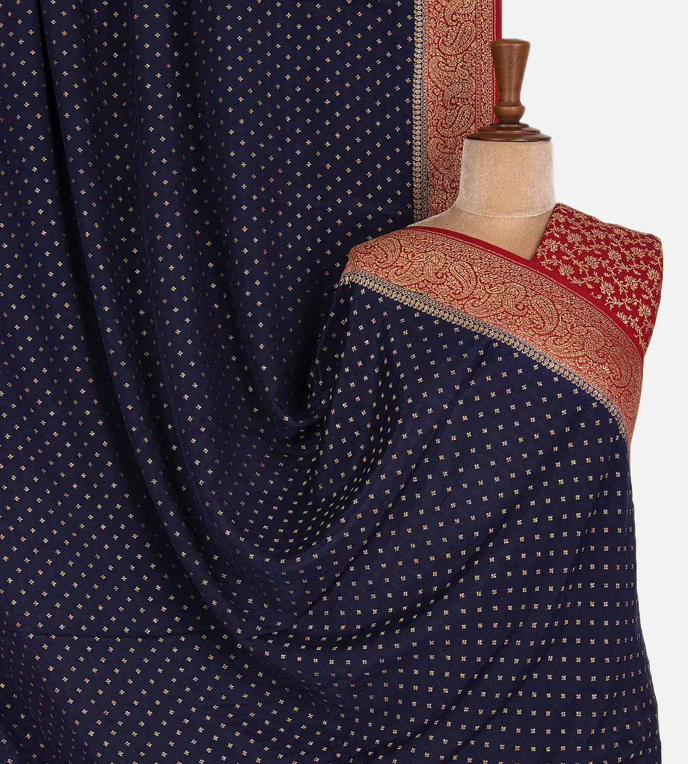 Buy Blue Banaras Crepe Saree