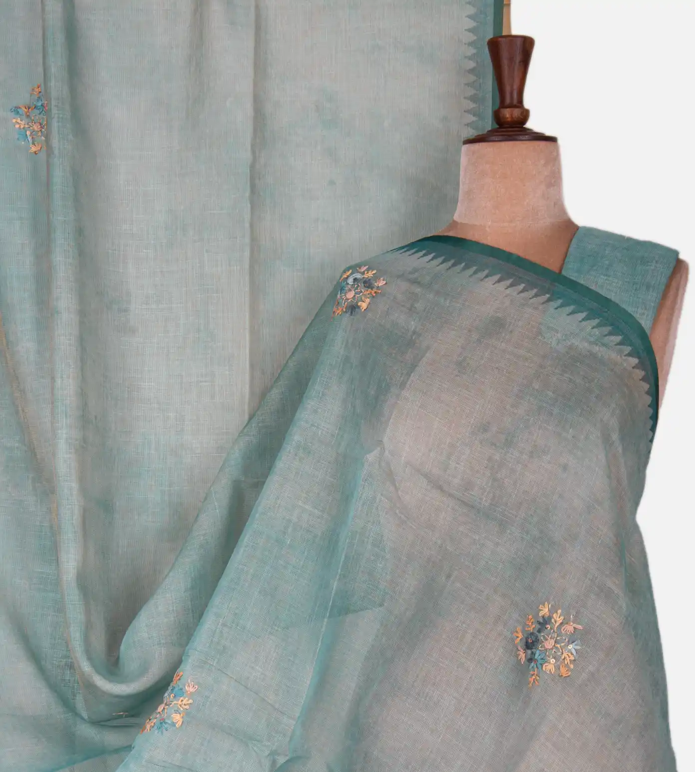 Buy Blue Linen Saree