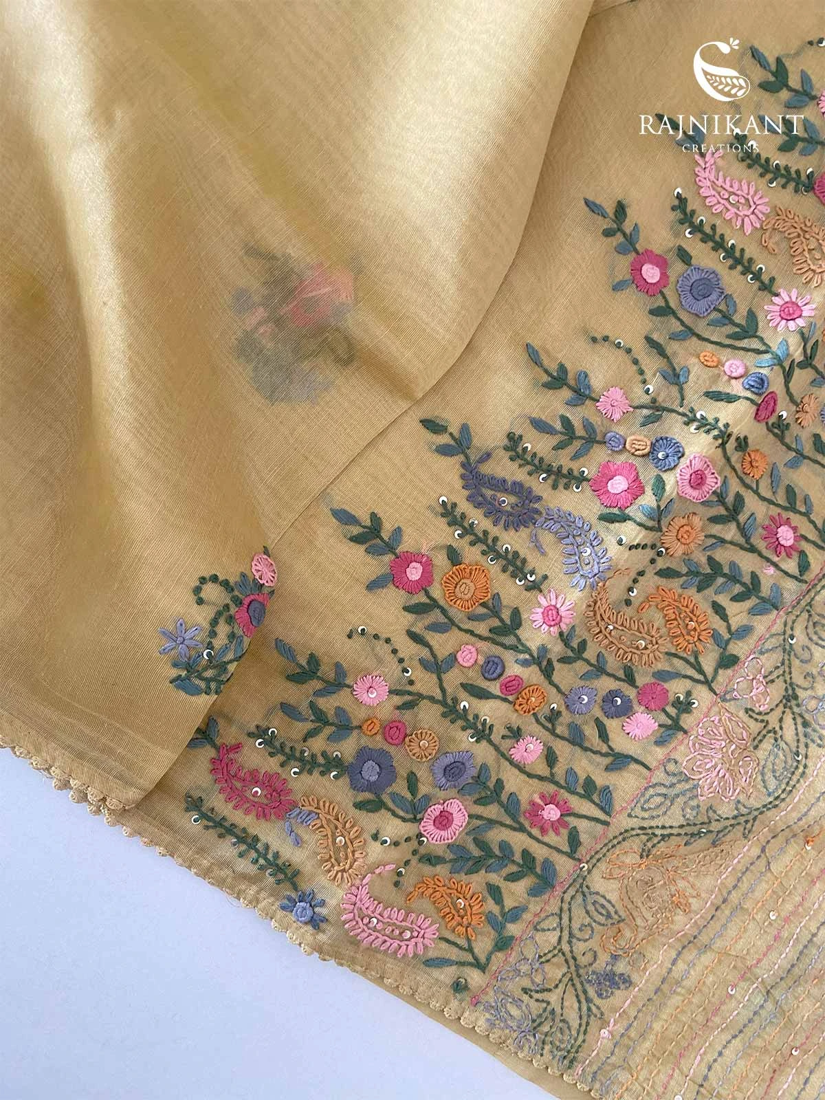 Mellow Yellow Chanderi Tissue Saree