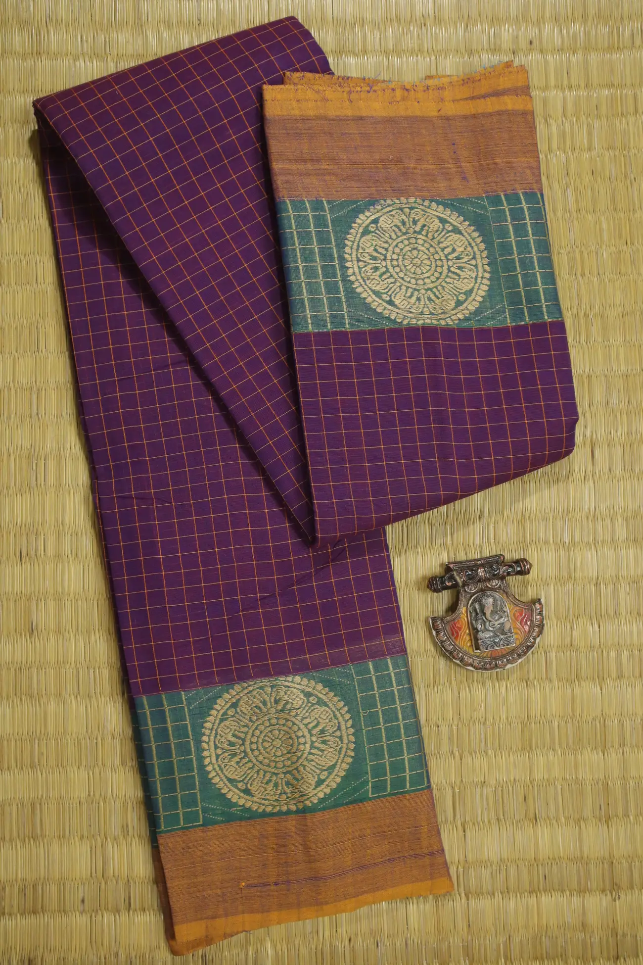 Buy Magenta Elephant Traditional Chettinad Checked Saree