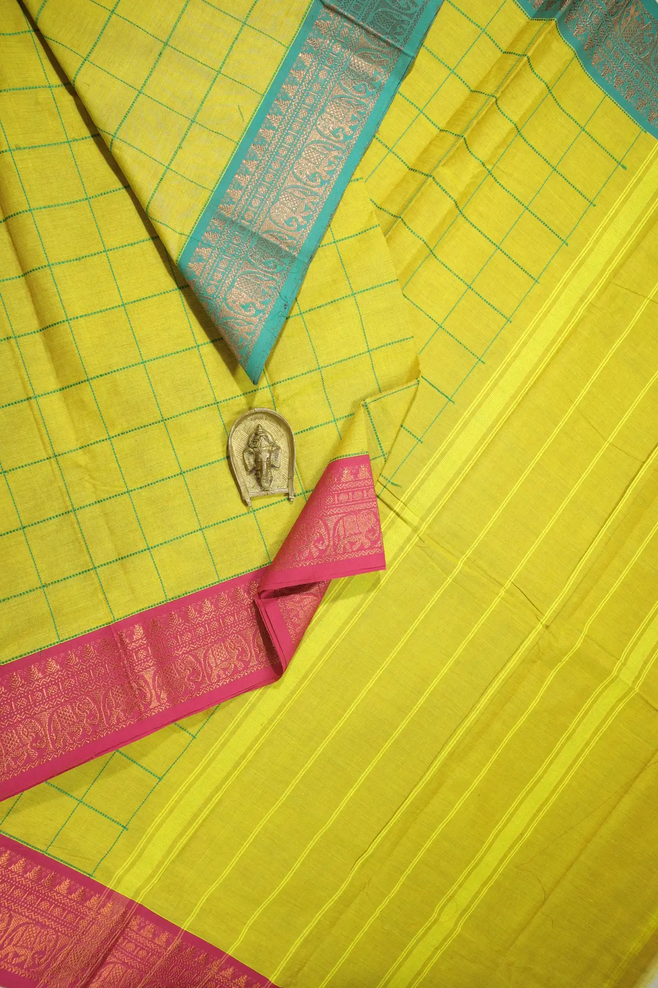 Buy Mustard Elephant 🐘 Grand Chettinad Saree