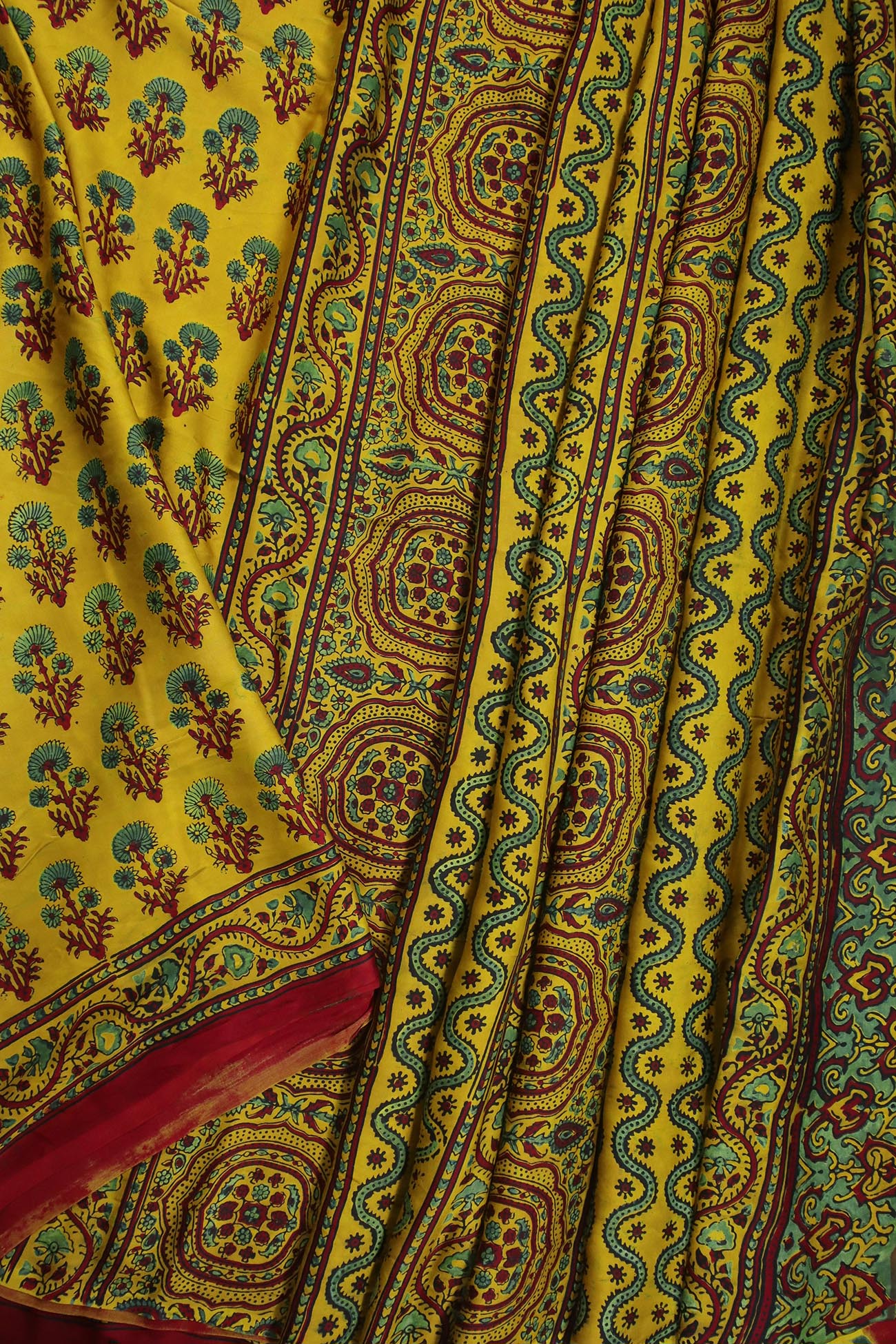 Yellow Flower Modal Silk Sarees