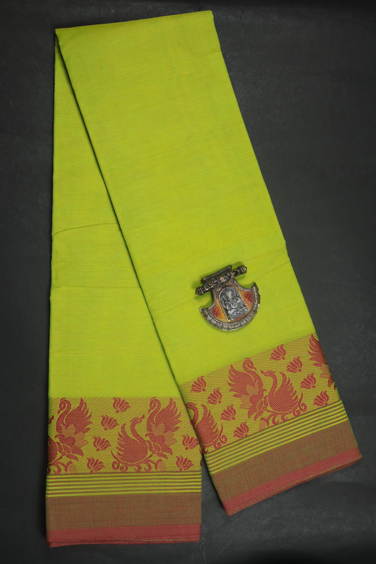Lawn Green Peacock Malarkodi Sarees