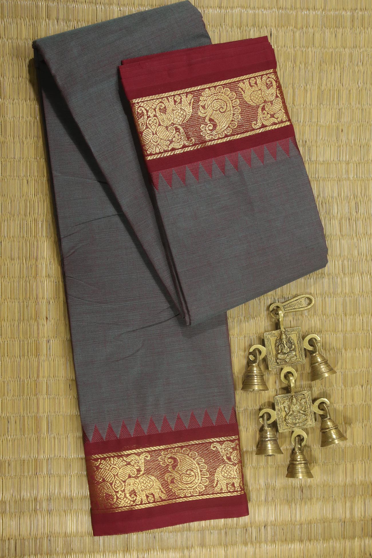 Dark Cyan Elephant Malarkodi Sarees
